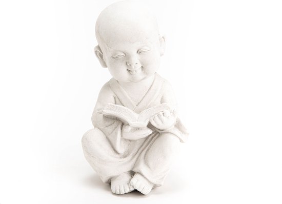 Beeld Monnik Wit - Polyresine - H30 cm | bol