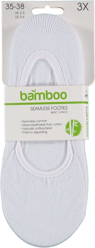 6-Pack Bamboe Sneaker Footies Apollo 121477000-001 - Wit - Maat 35-38 | bol
