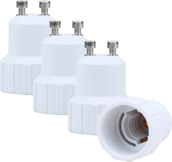 Intirilife GU10 naar E14 fittingadapter in WIT - 4x lampadapter voor het omzetten van... | bol