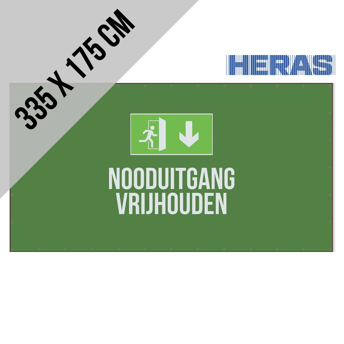 Heras werfhek doek | "Nooduitgang vrijhouden" | 335 x 175 cm ...
