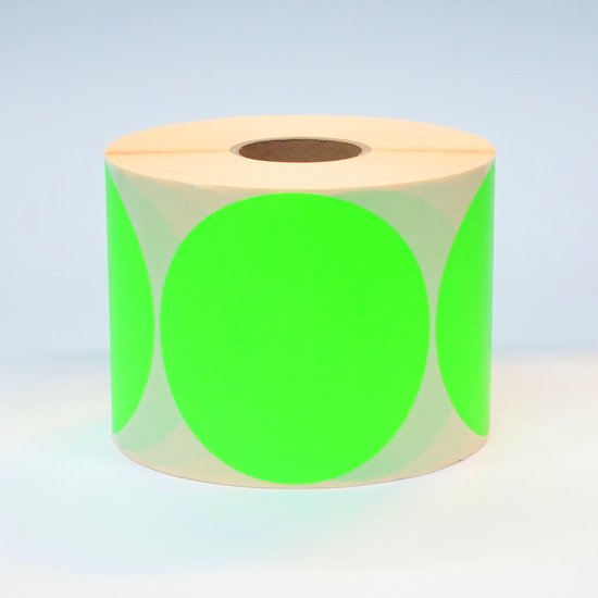 Blanco Stickers op rol 100mm rond - 1000 etiketten per rol - mat fluor ...