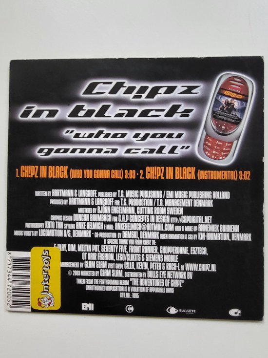 Chipz - Chipz In Black - Who you gonna call (CD single 2 tracks), Chipz ...