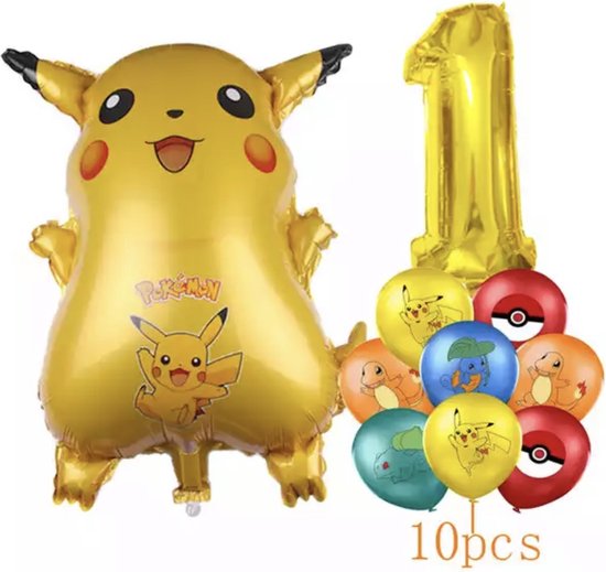 Pokémon & Pikachu Ballonnen Set - Leeftijd: 1 Jaar - Feestversiering ...