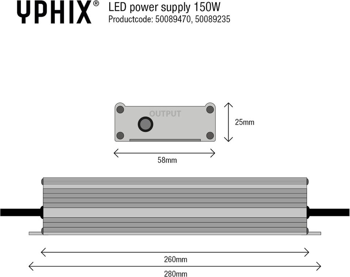 LED transformator 12V 12,5A Max. 150W IP67 | bol