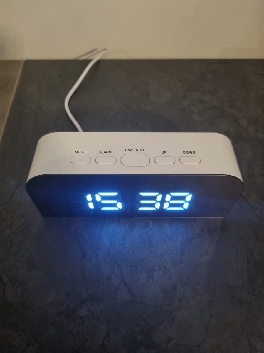 Vema Finest - Wekker - Digitale Wekker - Spiegelwekker - Slaapkamer - Klok - LED -... | bol.com