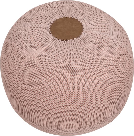 VELMANO - Poef - Zitmeubel - Zitje - Katoen - Stijlvol - Rond - Roze ...