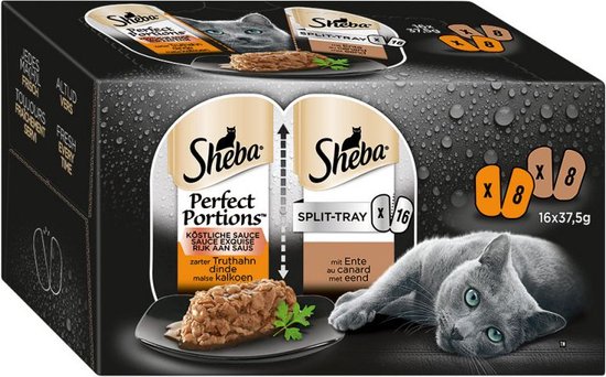 Sheba - Perfect Portions - Adult Paté Kalkoen- 8x kalkoen - 8x eend | bol