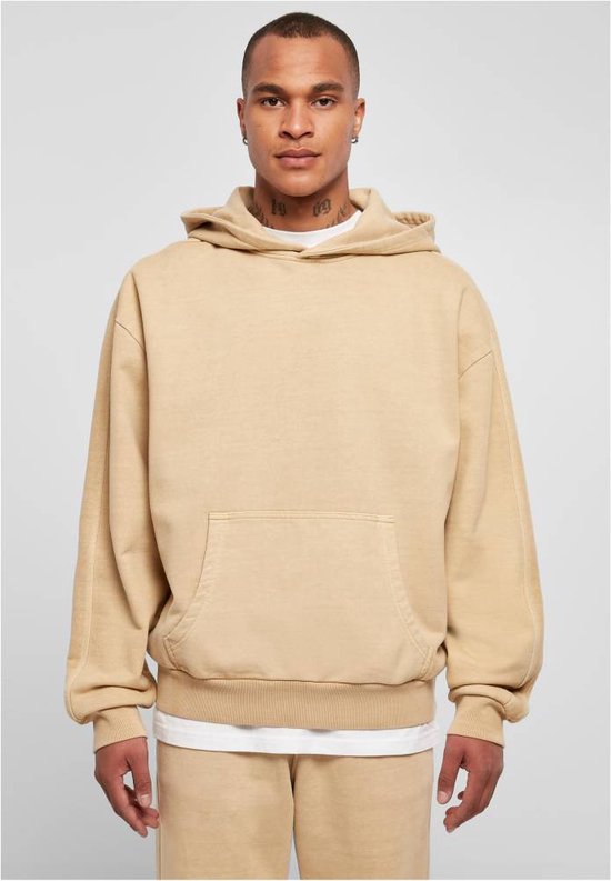 Urban Classics - Heavy Terry Garment Dye Hoodie/trui - L - Beige | bol