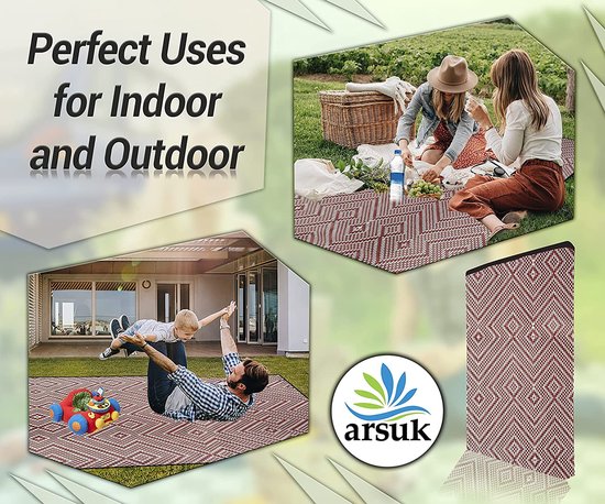 ARSUK Outdoordeken, Picknick Stranddeken Patio's Dek Tuinmat Indoor ...