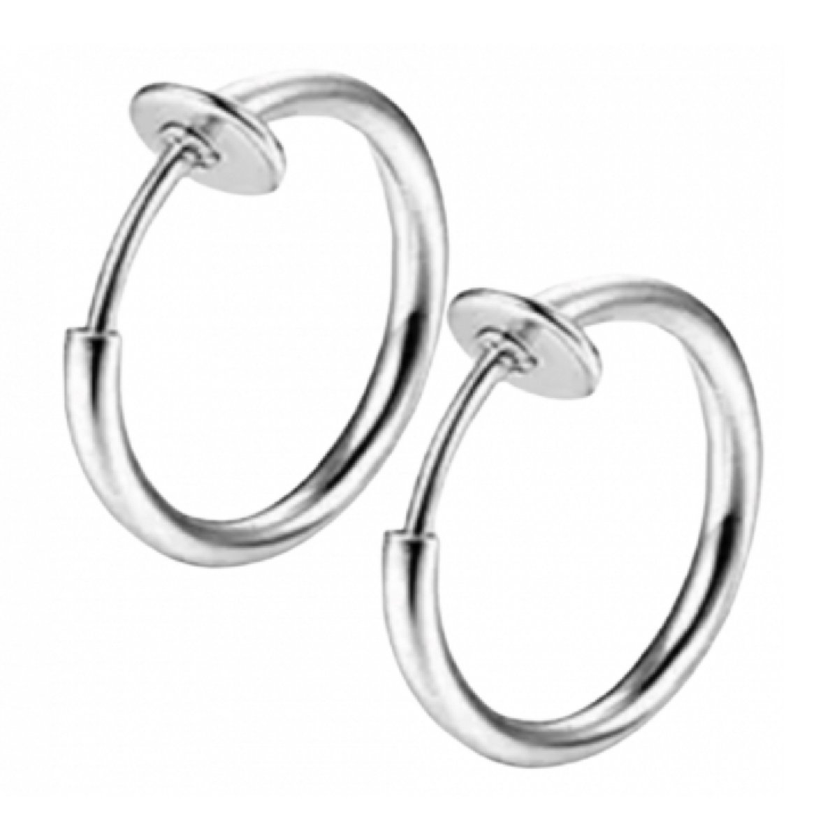 Klem oorbellen- Zilverkleurig-12 mm-Oorringen- Kinderen-Geen gaatjes- Charme Bijoux | bol.com