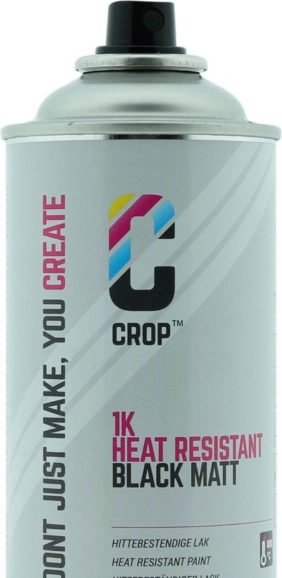 CROP Hittebestendige Verf Spuitbus Zwart - 400ml - Tot 800°C - Mat | bol