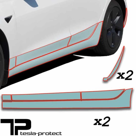 Tesla Model 3 Side Skirts Large Tesla-Protect beschermfolies op maat ...