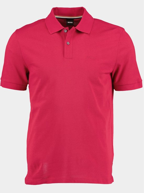 BOSS Pallas regular fit polo - pique - fel roze - Maat: M | bol.com