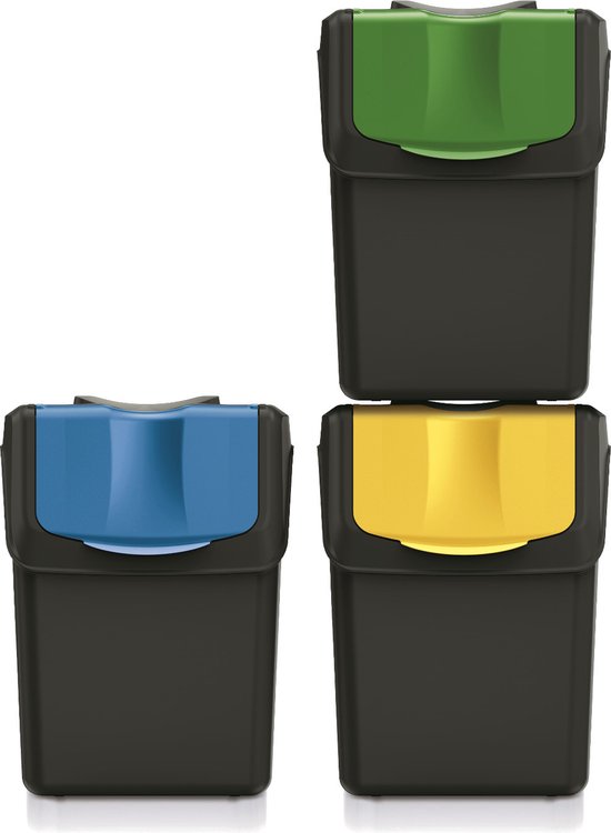 Prosperplast Keden SORTI BOX - Prullenbak - Set afvalbakken 3x20L ...