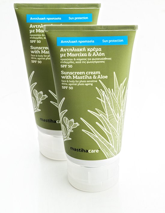Zonnebrand crème met mastiek & aloë SPF50 | bol