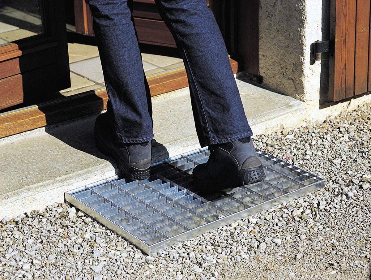 ID mat t 4060 _ L rooster metaal tapijt deurmat staal verzinkt grijs 60 ...