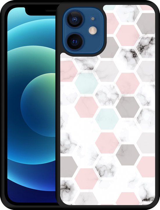 iPhone 12 Hardcase hoesje Marmer Honeycomb - Designed by Cazy | bol