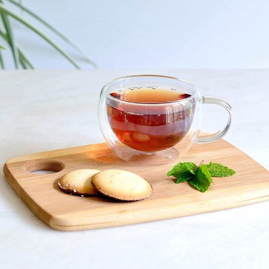 Youngever 2 Stuks 165ML Espressokopjes, Dubbelwandige Glazen Mokken, Koffie Glazen... | bol.com