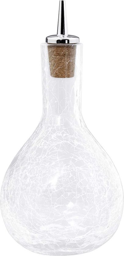 Cocktail Dash Bottle 285ml - Craquelé glas met verchroomde schenktuit ...