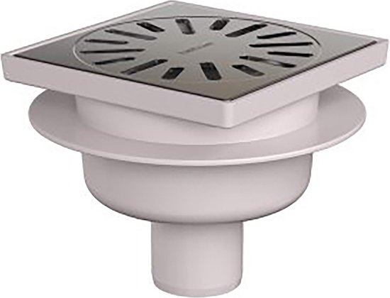 Onbekend Doucheput 15 X 15 Cm Met Onderuitloop Rvs | bol