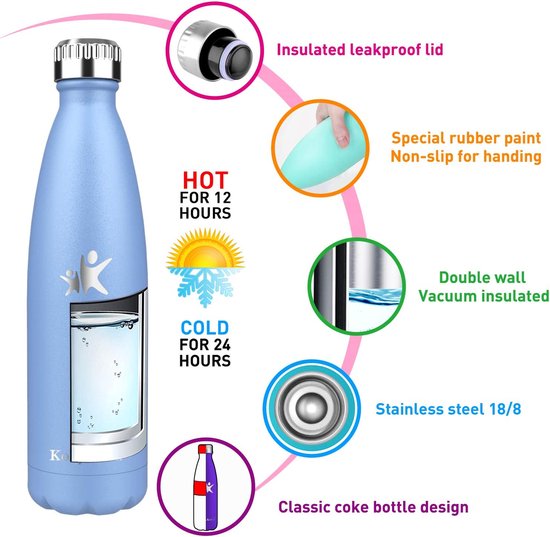 waterfles, roestvrij staal, 350 ml, 500 ml, 650 ml, 750 ml, Vacuüm ...
