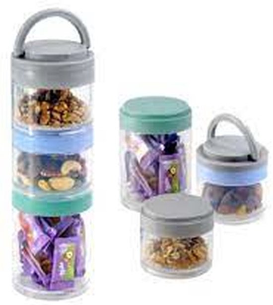 Snack Tower - Grijs / Blauw / Groen Snackbakje - Snoep pot - Koekjes ...