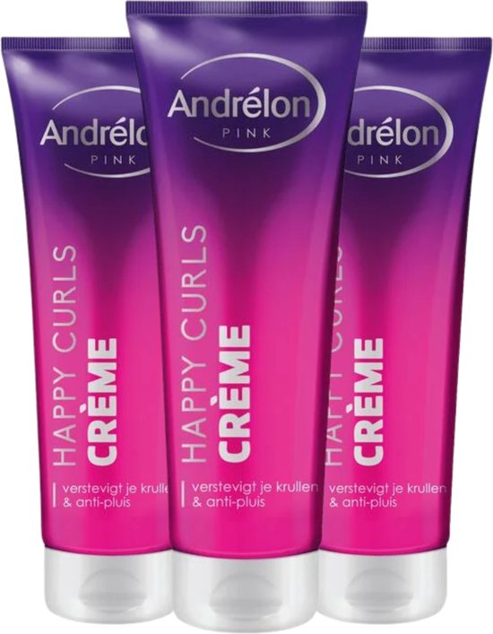 Andrélon Pink Happy Curls Haarcrème - Verstevigt je Krullen en Anti ...