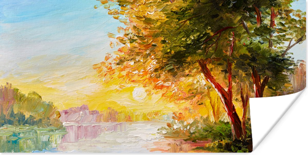 Poster Natuur - Schilderij - Boom - Water - 40x20 cm | bol.com