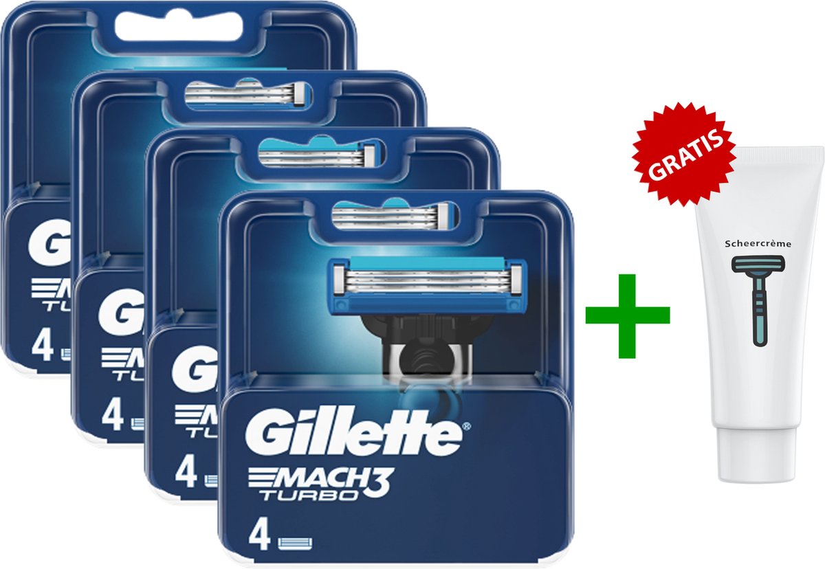 Gillette - Mach3 – Turbo – Scheermesjes/Navulmesjes - 16 Stuks + GRATIS ...