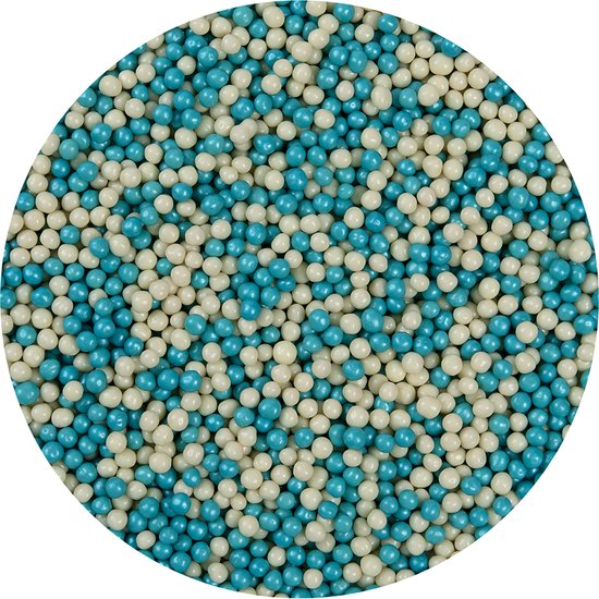 BrandNewCake® Chocolade Crispy Pearls - Blauw/Wit 600g - Crispy Parels ...