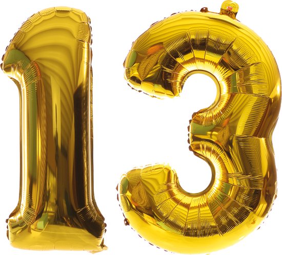 set folieballon goud cijfer lucht en Helium 80cm Feest party versiering ...