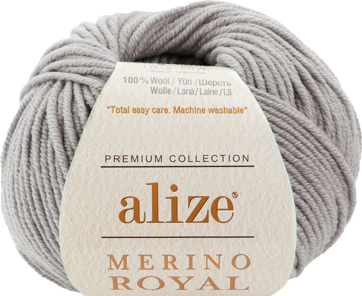 Alize Merino Royal Light Grey 762 Pakket 5 x 50 Gram | bol.com
