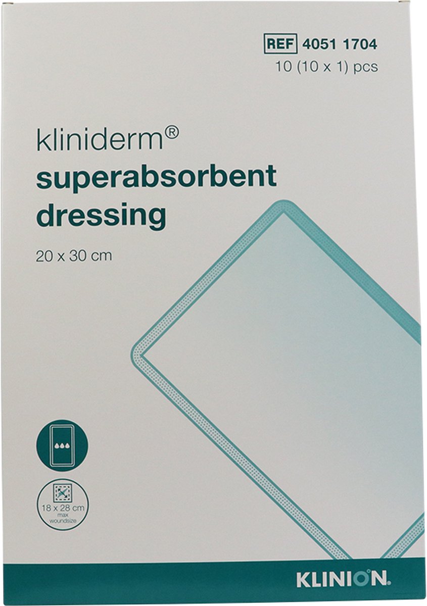 Kliniderm Superabsorberend verband steriel 20x30cm Klinion | bol.com