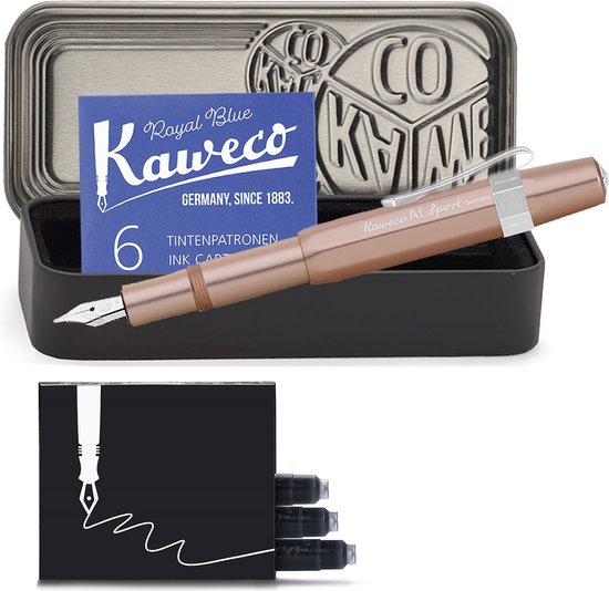 Kaweco - Cadeauset - 4delig - Kaweco AL SPORT Fountain Pen ROSE vulpen - Medium -... | bol.com
