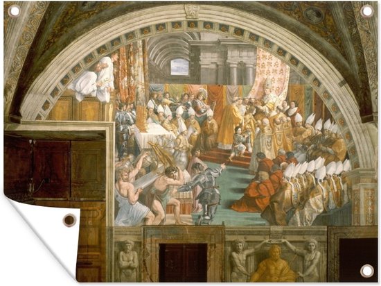 Muurdecoratie buiten De kroning van Karel de Grote - Wandschilderij van ...