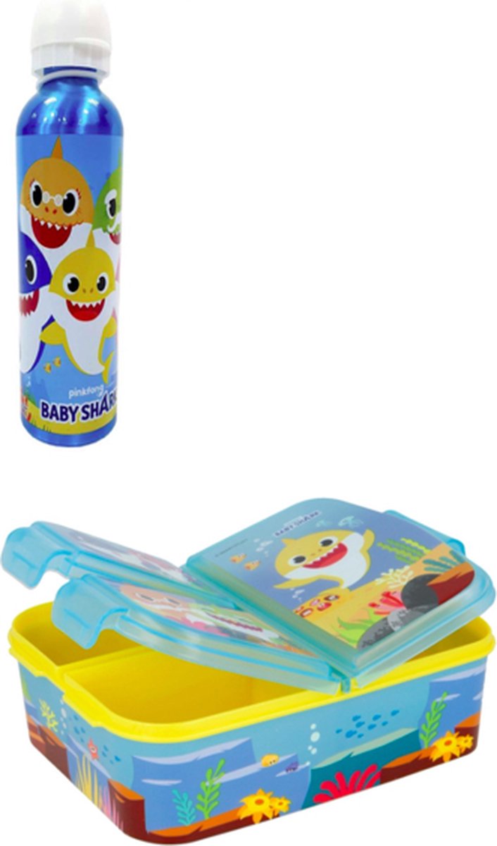 Baby Shark multi broodtrommel / brooddoos + XL drinkbeker - drinkfles ...