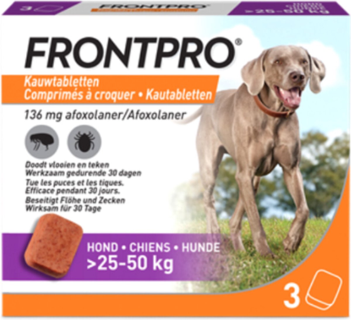 Frontpro Hond XL 25-50 kg 3 tabletten | bol