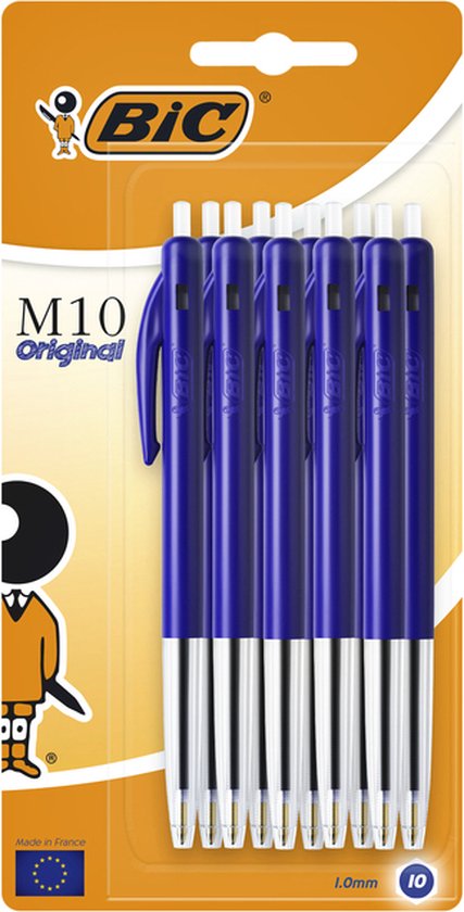 Balpen Bic M10 medium blauw blister à 10 stuks | bol