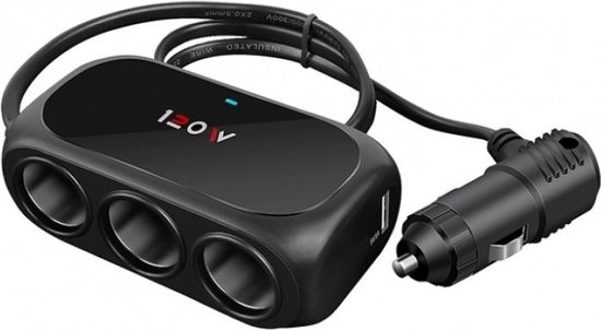 12V USB splitter auto - 12 volt autolader - 3x 12V + 2x USB - zwart | bol