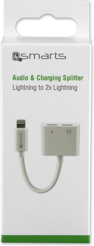 4smarts Splitter Apple Lightning naar 2x Apple Lightning Wit | bol