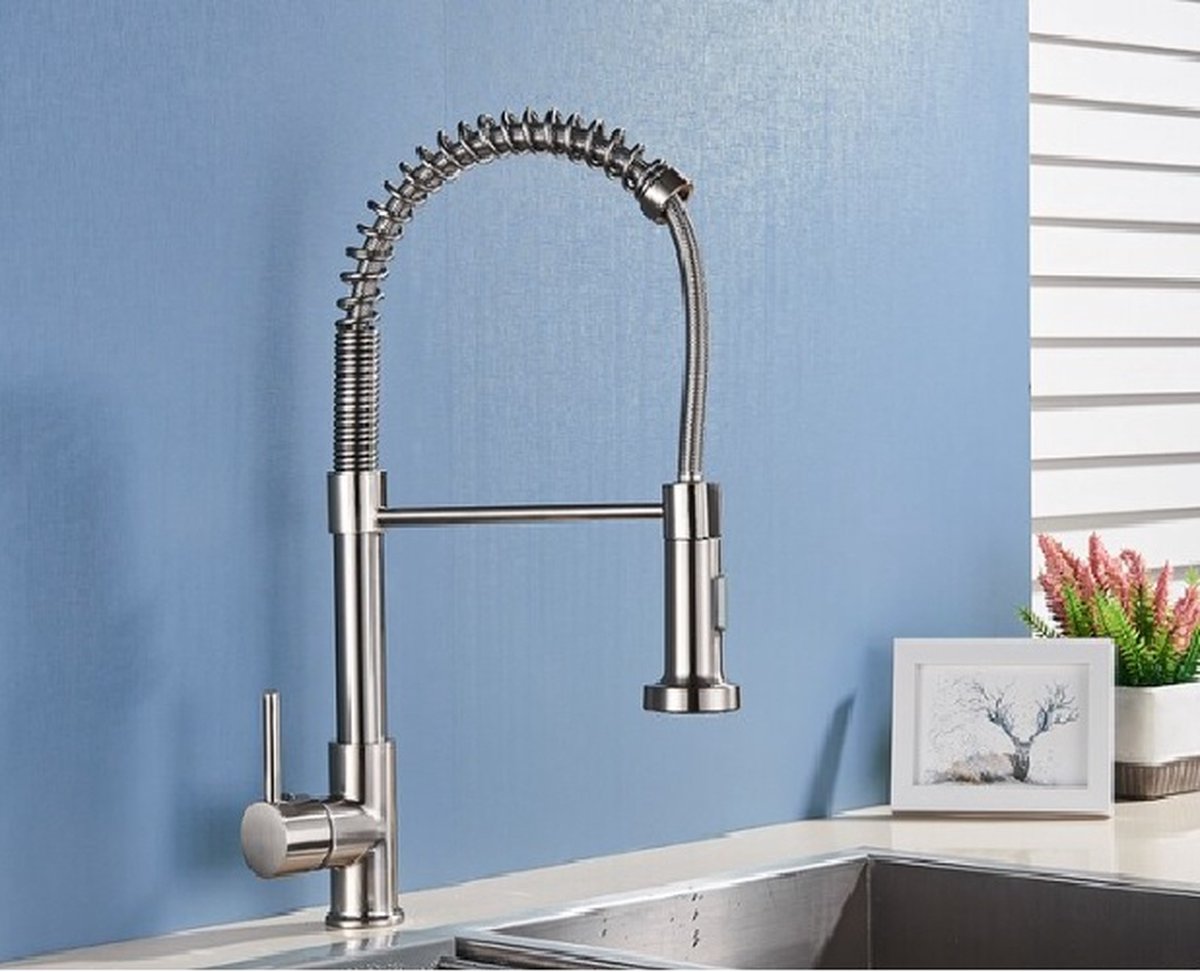 Keukenkraan met sproeikop Chrome | bol