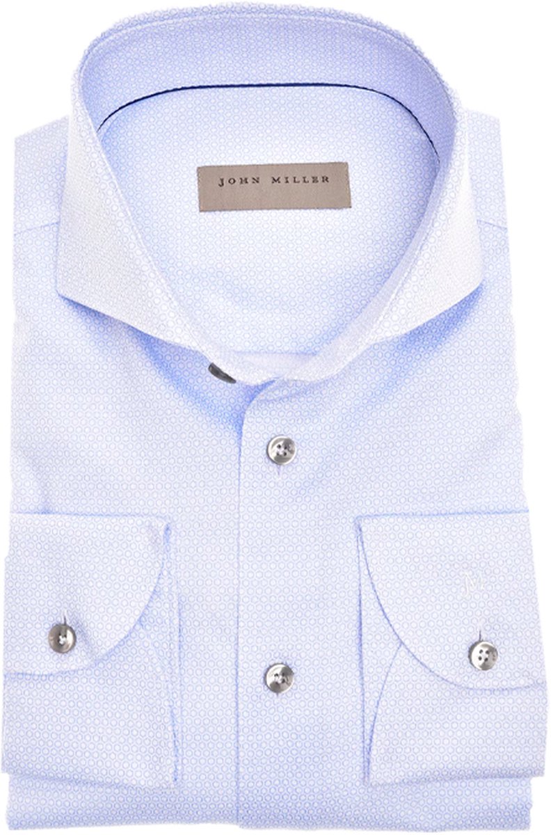 John Miller Print tailored fit overhemd - Heren - Maat: 39 | bol.com