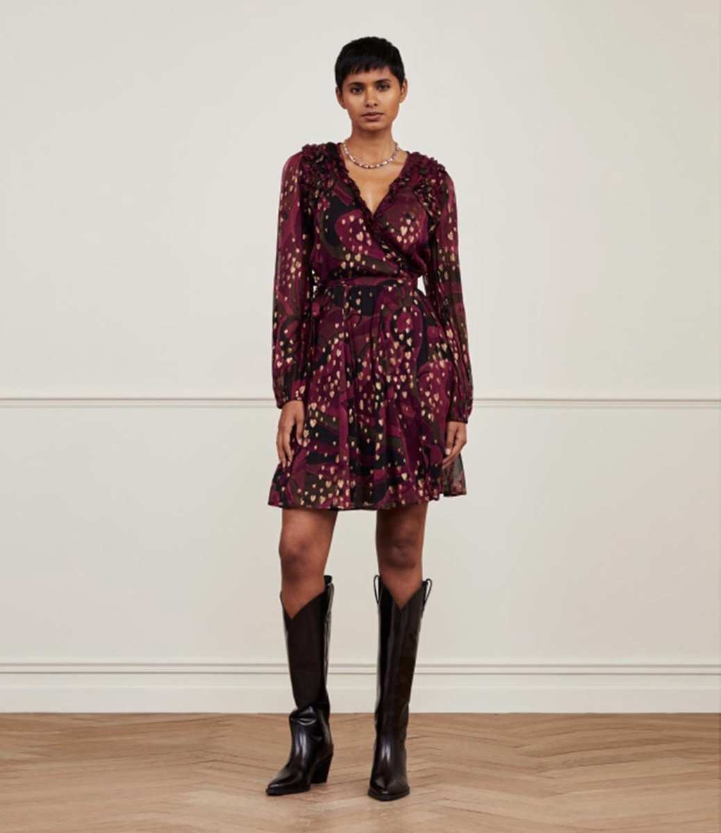 Fabienne Chapot Dames Azure Jurk Bordeaux maat 42 | bol.com