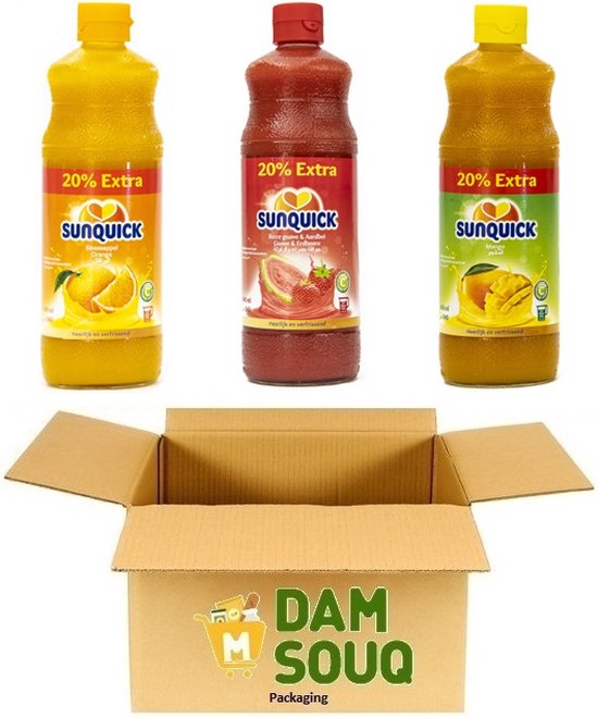 Damsouq® Mixpakket Sunquick Sinaasappel, Guava en Mango (3x 840ML ...
