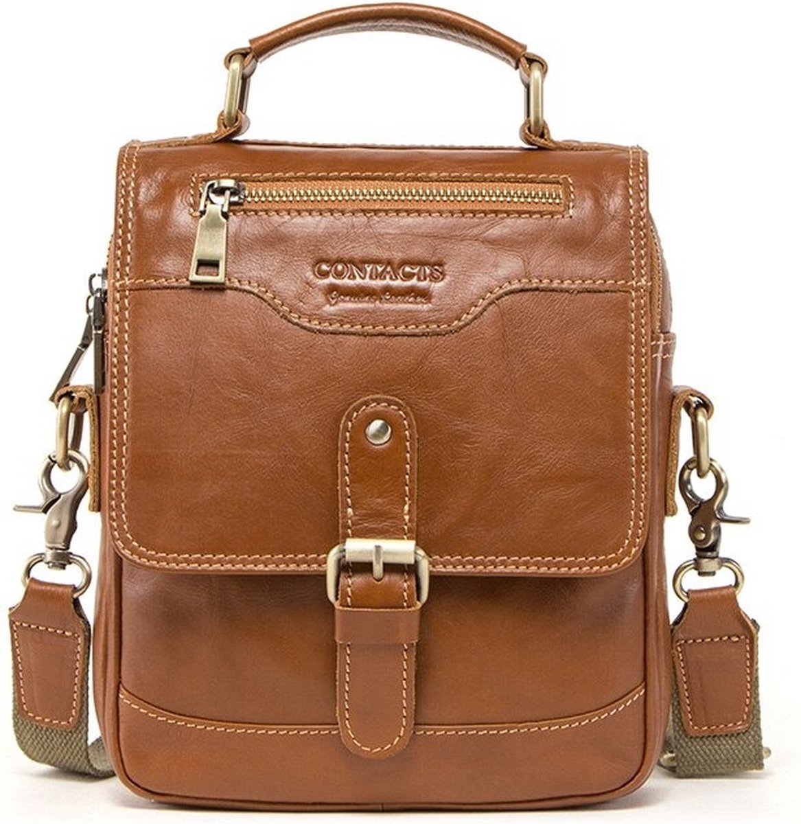 Contacts Luxe Leren Schoudertas Heren – Heren tas van crazy horse ...