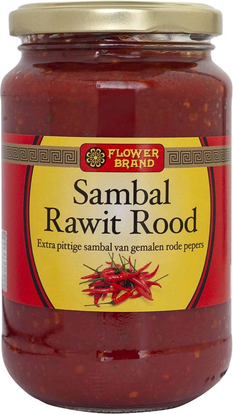 Flowerbrand | 6 x Sambal Rawit Rood 200 gram | extra pittig | bol