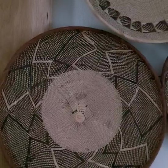 Geweven Muur Mand | 45cm | Afrikaanse Muur Decoratie | Natuurlijke Boho ...