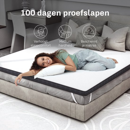 CozySense® - Topper Matras 160 x 200 cm - Topdekmatras - Matrastopper ...