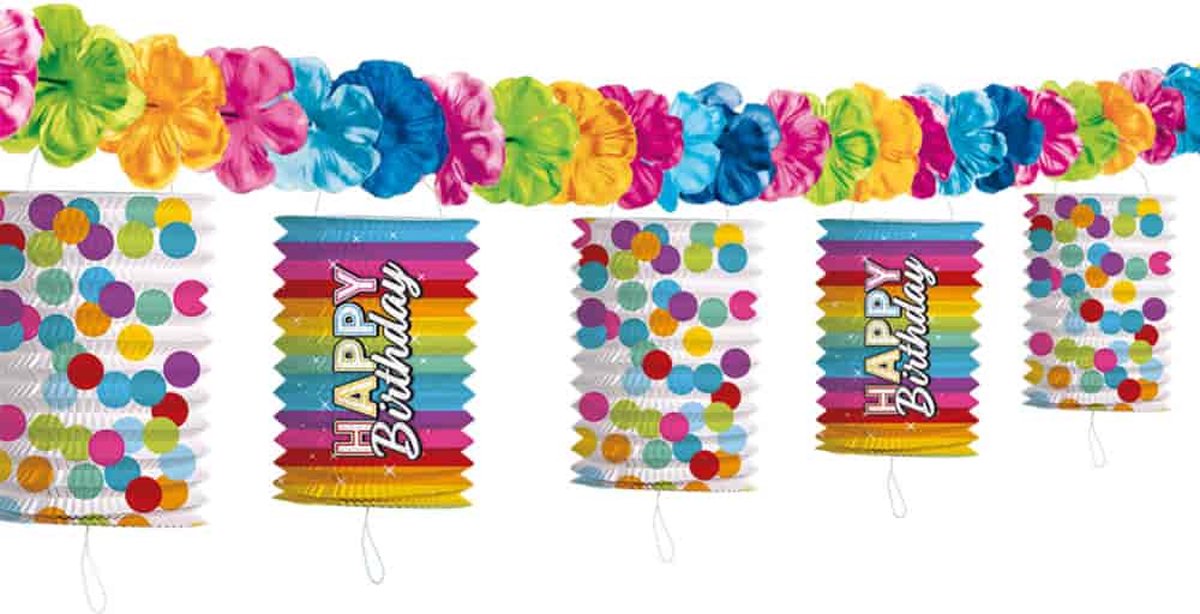 Lampionnen Slinger regenboog birthday | 3,6 meter | bol.com