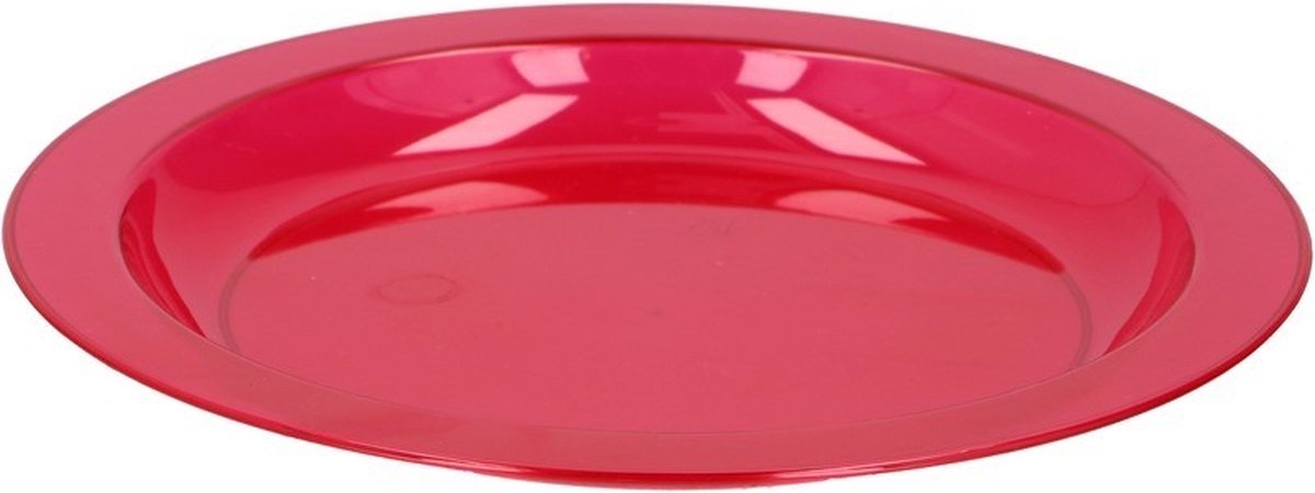 6x Rood plastic borden/bordjes 20 cm - Kunststof servies - Koken en ...